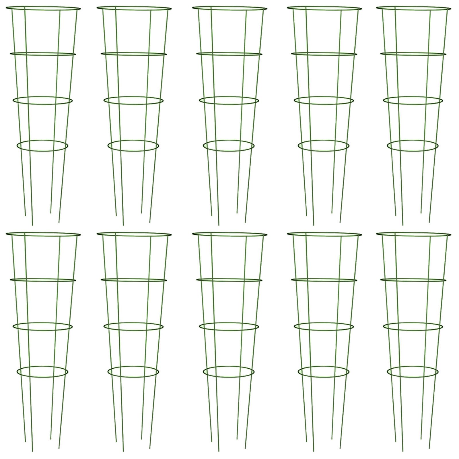 Plant Support Wire Cages 48" (Pack of 10) - Green Box Wholesale