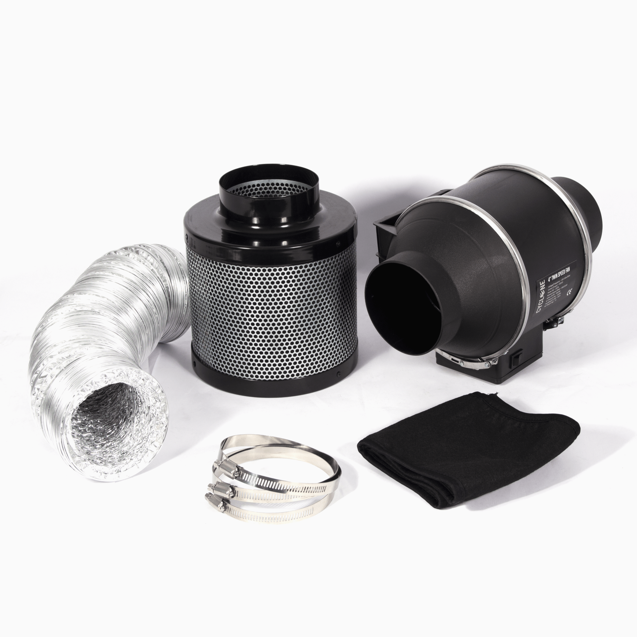 Cyclone Twin Speed Fan & Carbon Filter Complete Kit - Green Box Wholesale